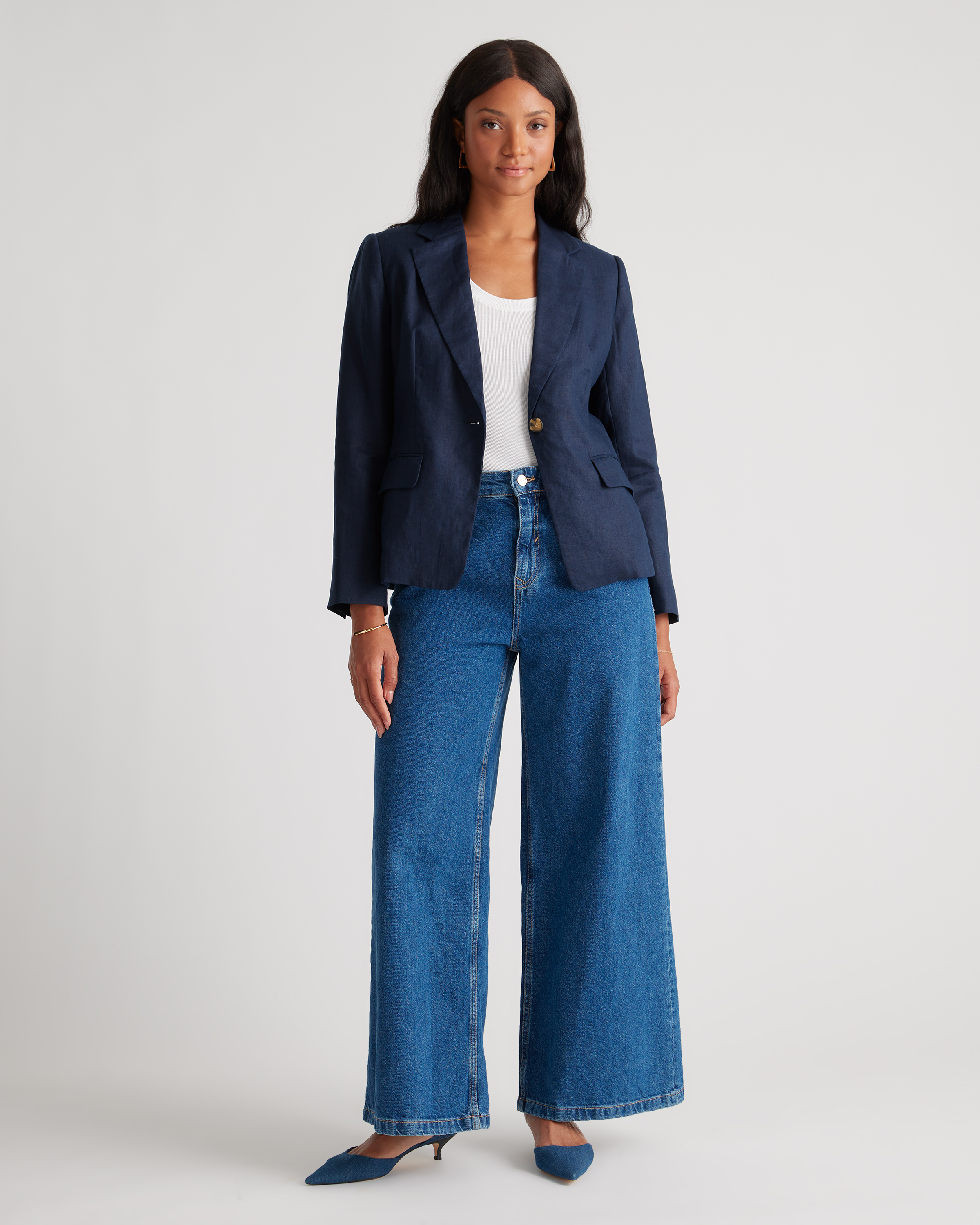 QUINCE 100% European Linen Structured Blazer
